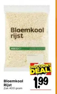 Bloemkool rijst zak 400 gram aanbieding bij Vomar Voordeelmarkt