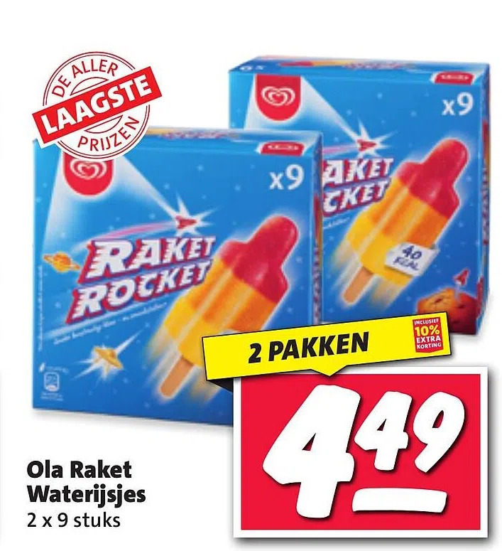 Ola raket waterijsjes aanbieding bij Nettorama