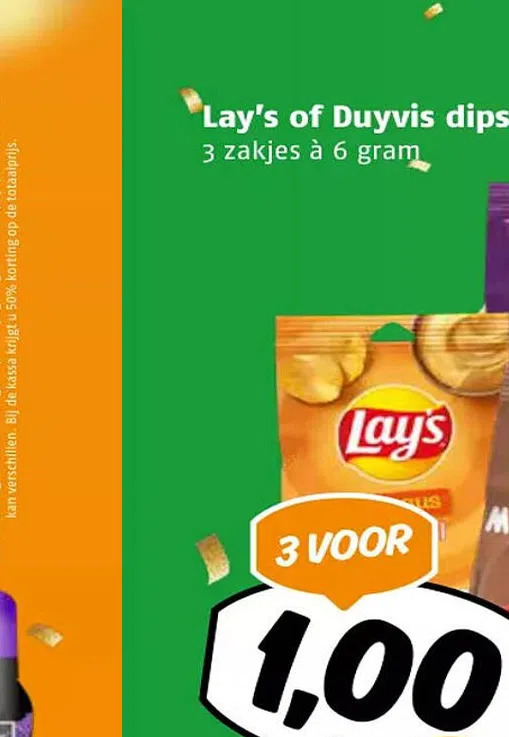 Lay's of duyvis dipsaus aanbieding bij Poiesz