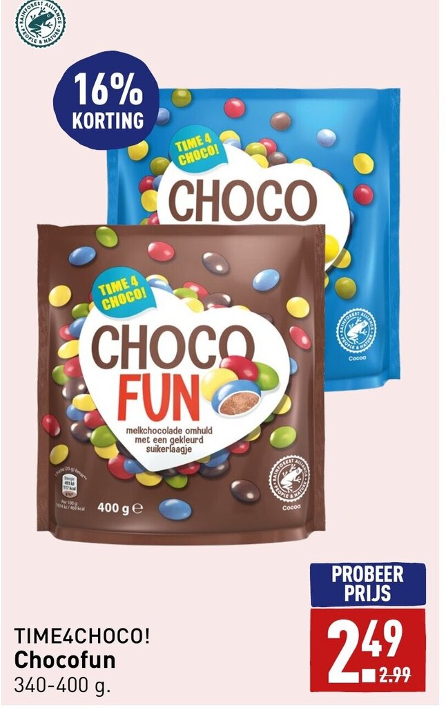 TIME4CHOCO! Chocofun 340-400g aanbieding bij ALDI