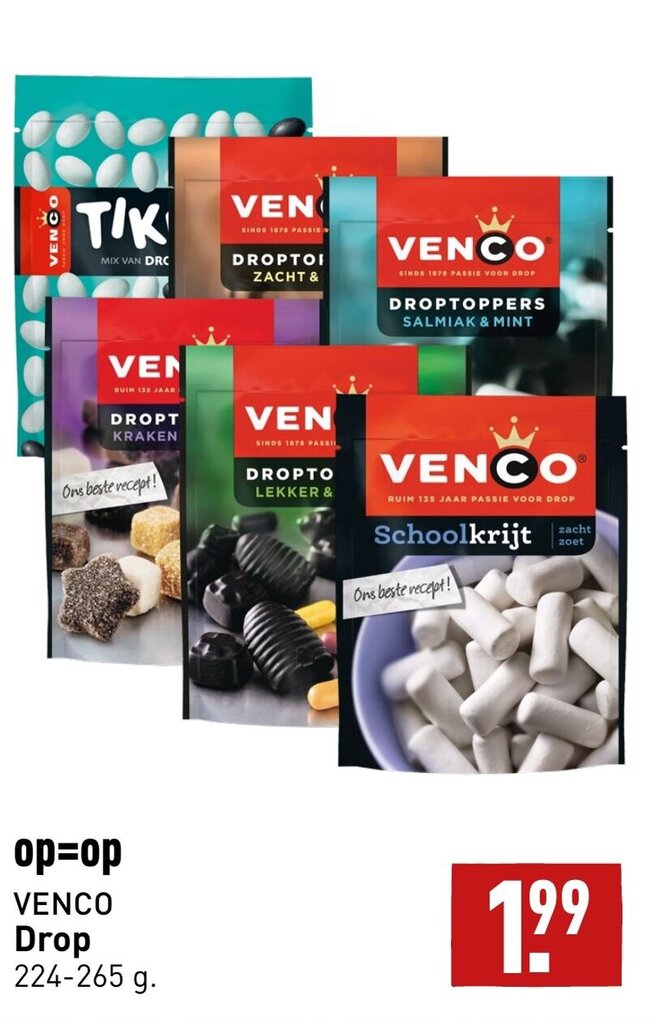 VENCO Drop 224-265 g. aanbieding bij ALDI