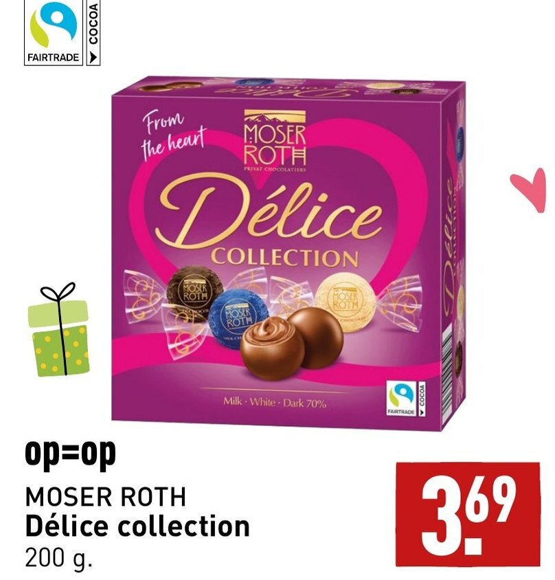 MOSER ROTH Délice collection 200 g. aanbieding bij ALDI