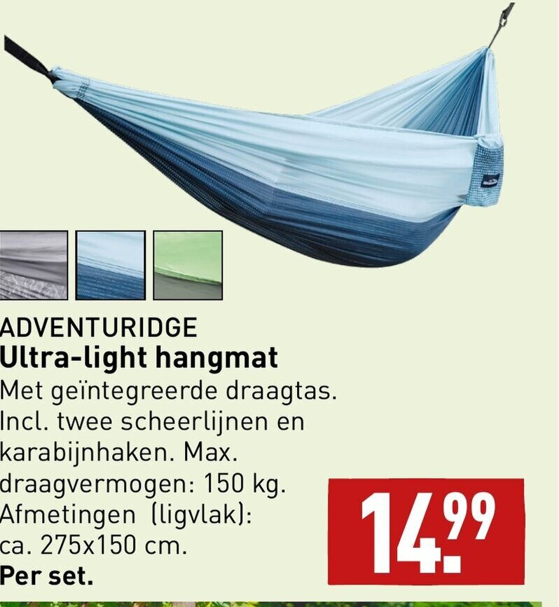 ADVENTURIDGE Ultra-light hangmat aanbieding bij ALDI