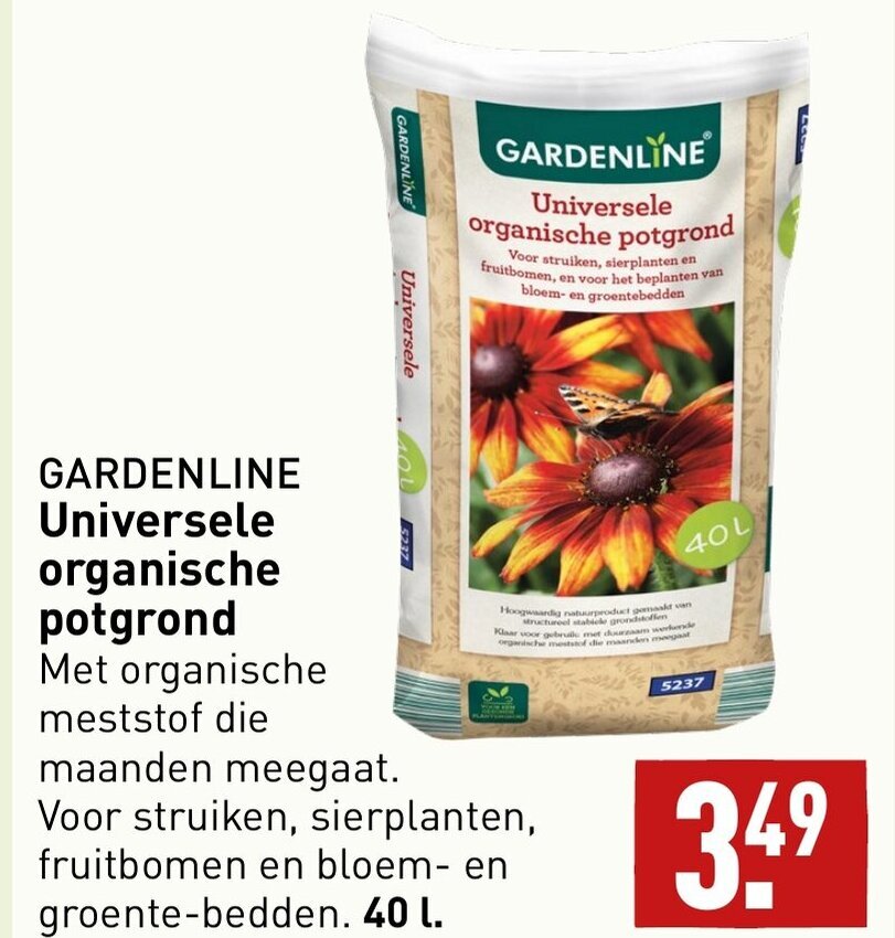 GARDENLINE Universele organische potgrond aanbieding bij ALDI