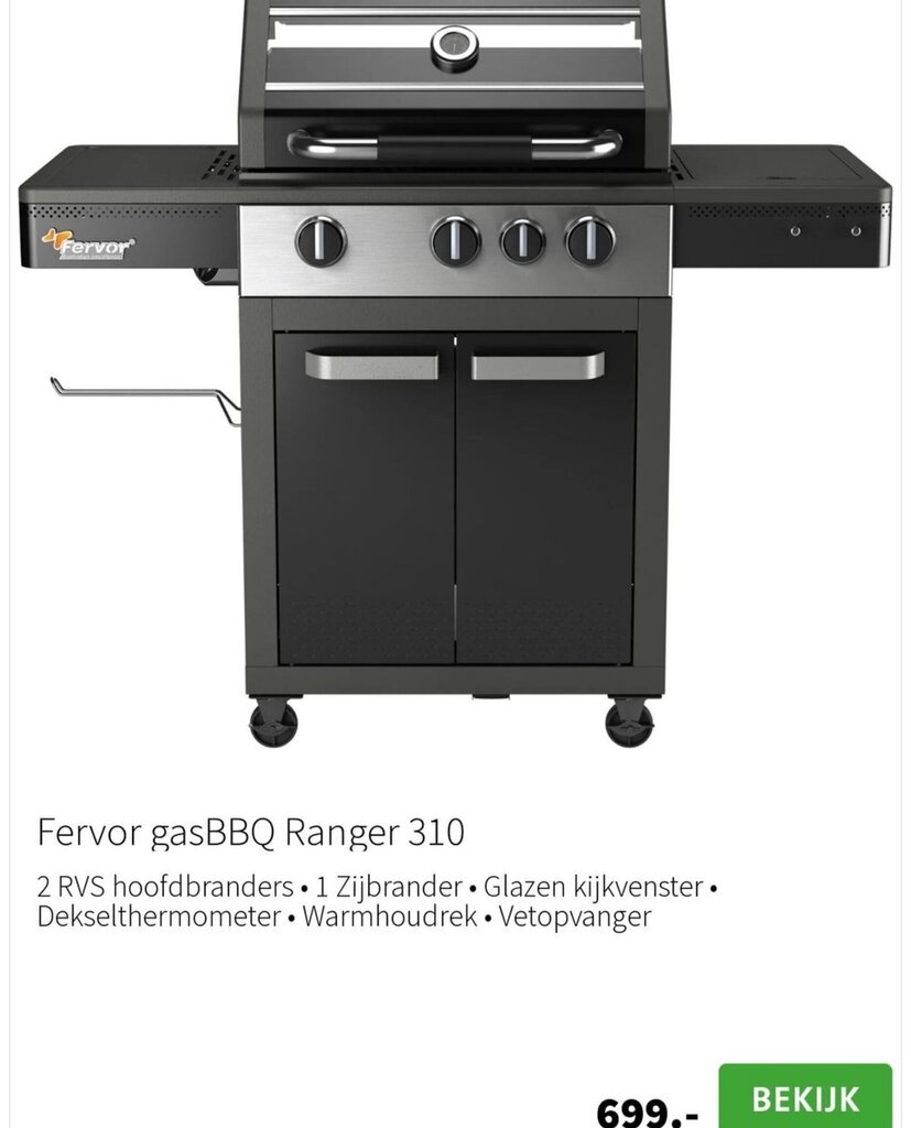 Fervor gasBBQ Ranger 310 aanbieding bij Intratuin
