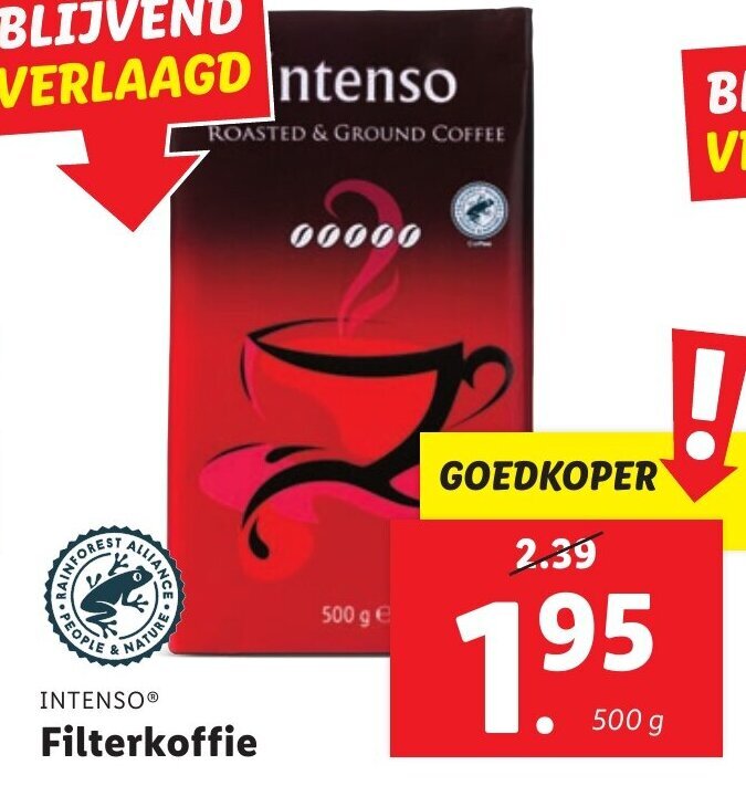 INTENSOⓇ Filterkoffie 500g aanbieding bij Lidl