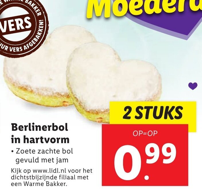 Berlinerbol in hartvorm aanbieding bij Lidl