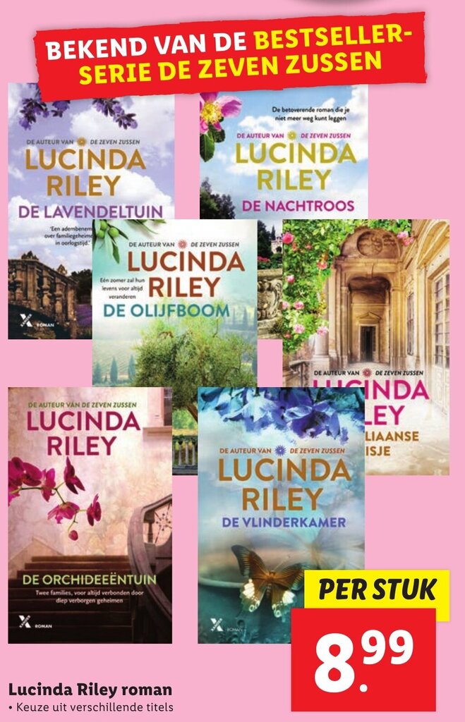 Lucinda Riley roman aanbieding bij Lidl