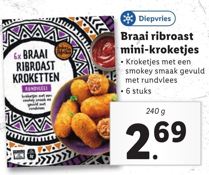 Braai ribroast mini-kroketjes 240g aanbieding bij Lidl
