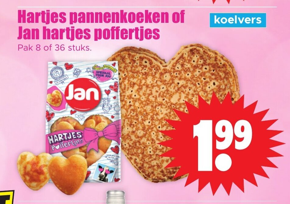 Hartjes pannenkoeken of Jan hartjes poffertjes aanbieding bij Dirk