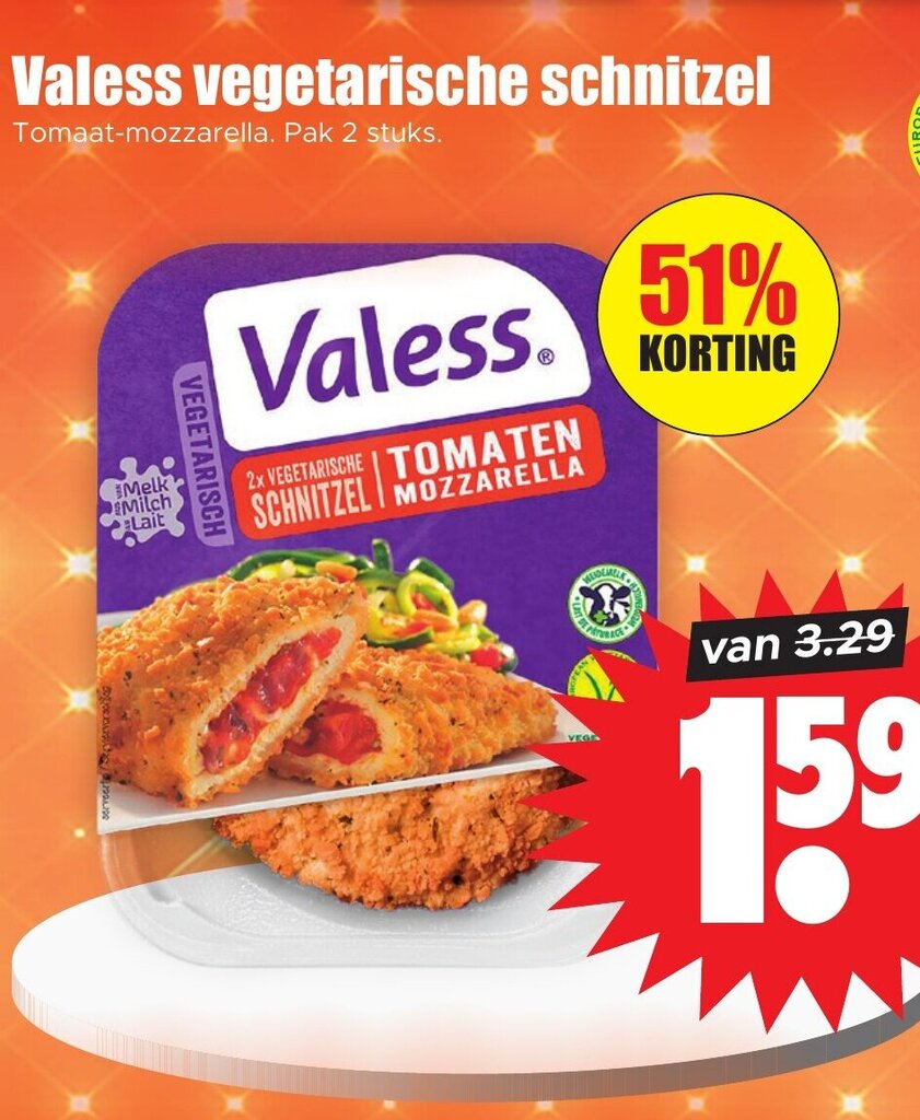 Valess vegetarische schnitzel aanbieding bij Dirk