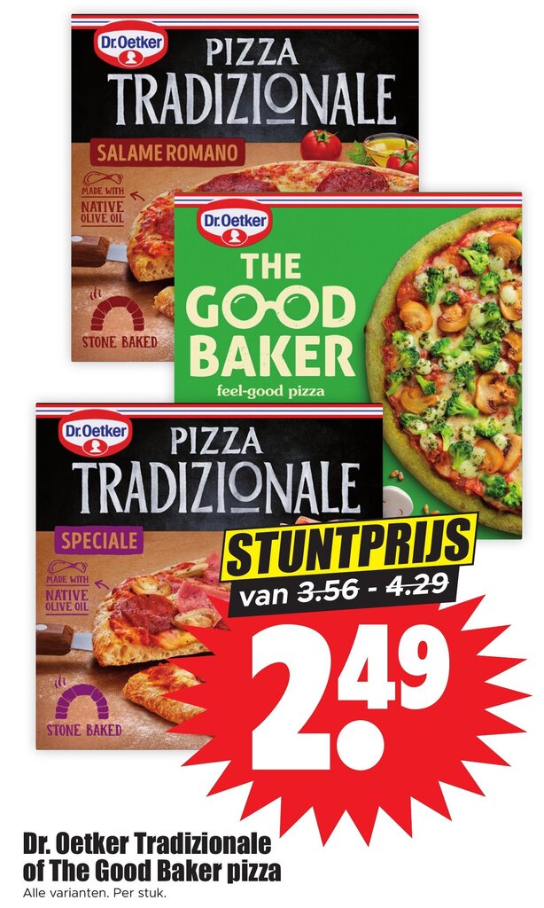 Dr. Oetker Tradizionale of The Good Baker pizza aanbieding bij Dirk