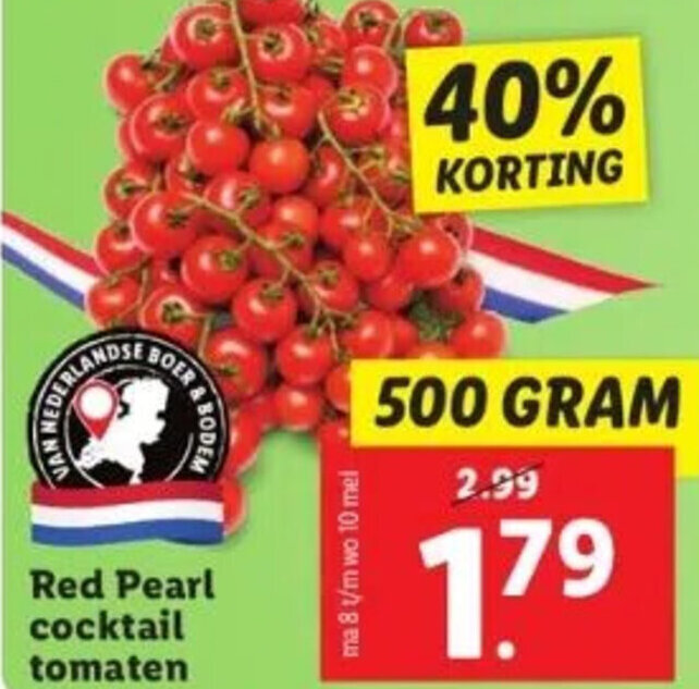 Red Pearl cocktail tomaten 500g aanbieding bij Lidl