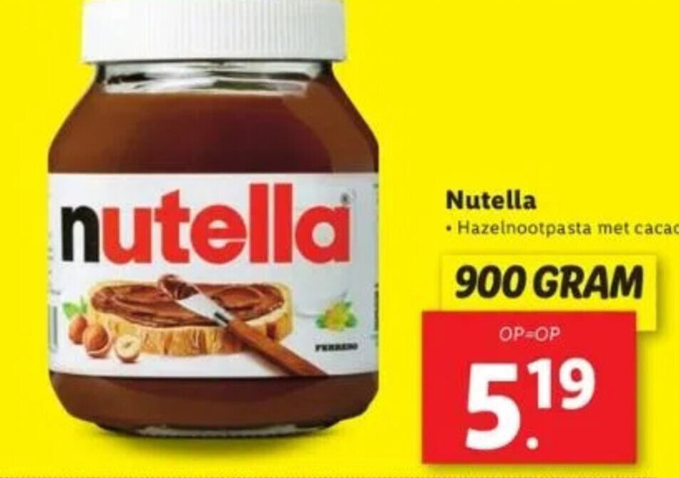 Nutella 900g aanbieding bij Lidl