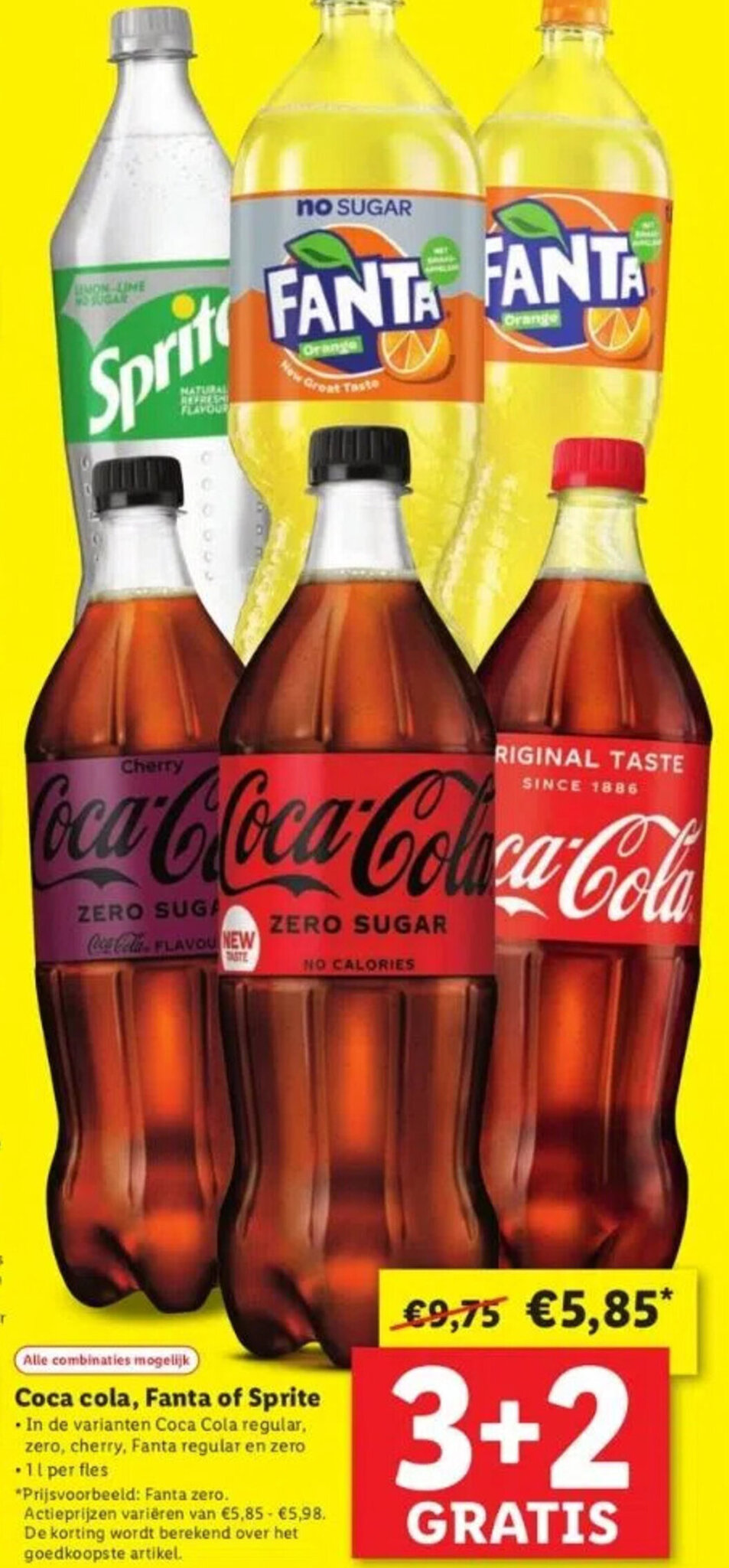 Coca cola, Fanta of Sprite aanbieding bij Lidl