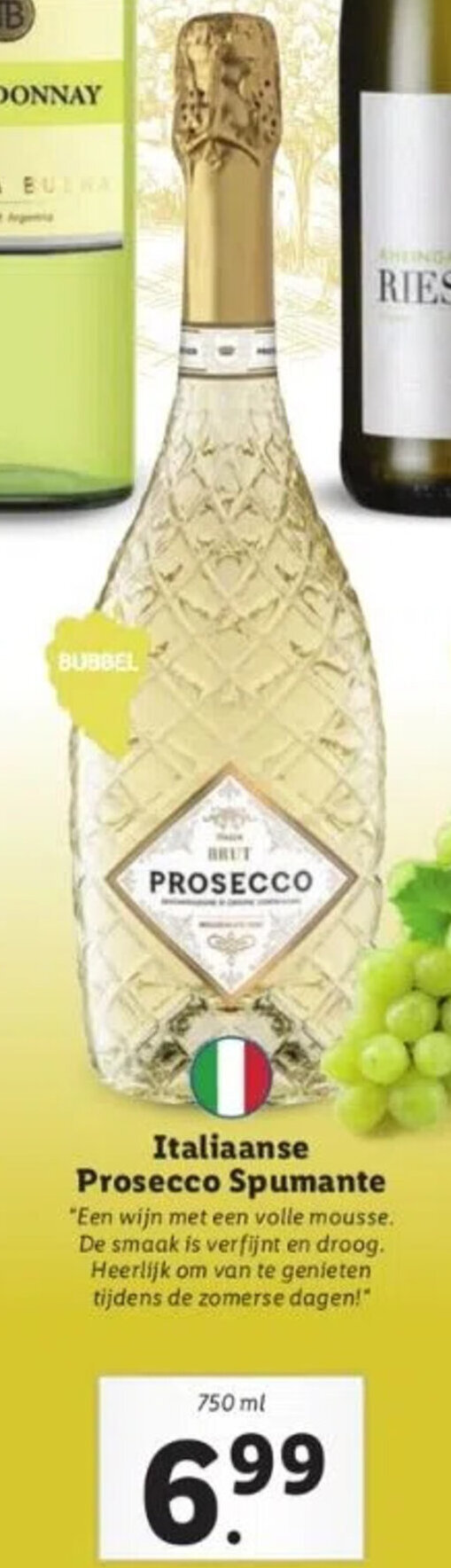 Italiaanse Prosecco Spumante 750ml aanbieding bij Lidl