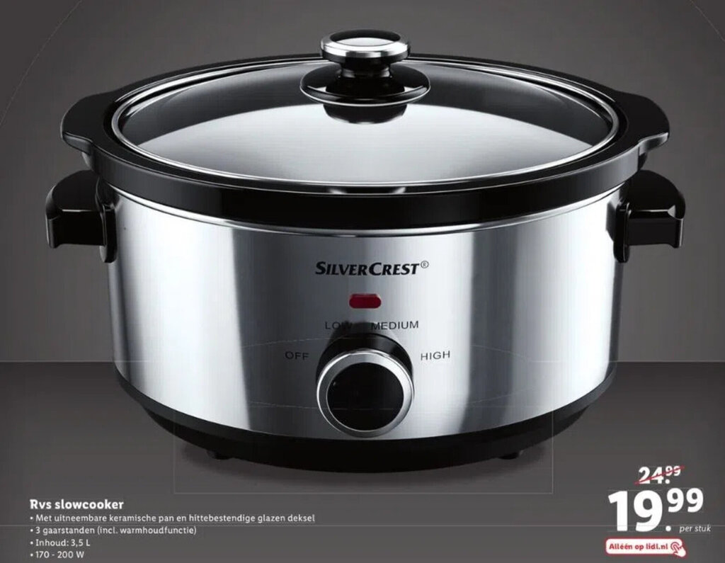 Rvs slowcooker aanbieding bij Lidl