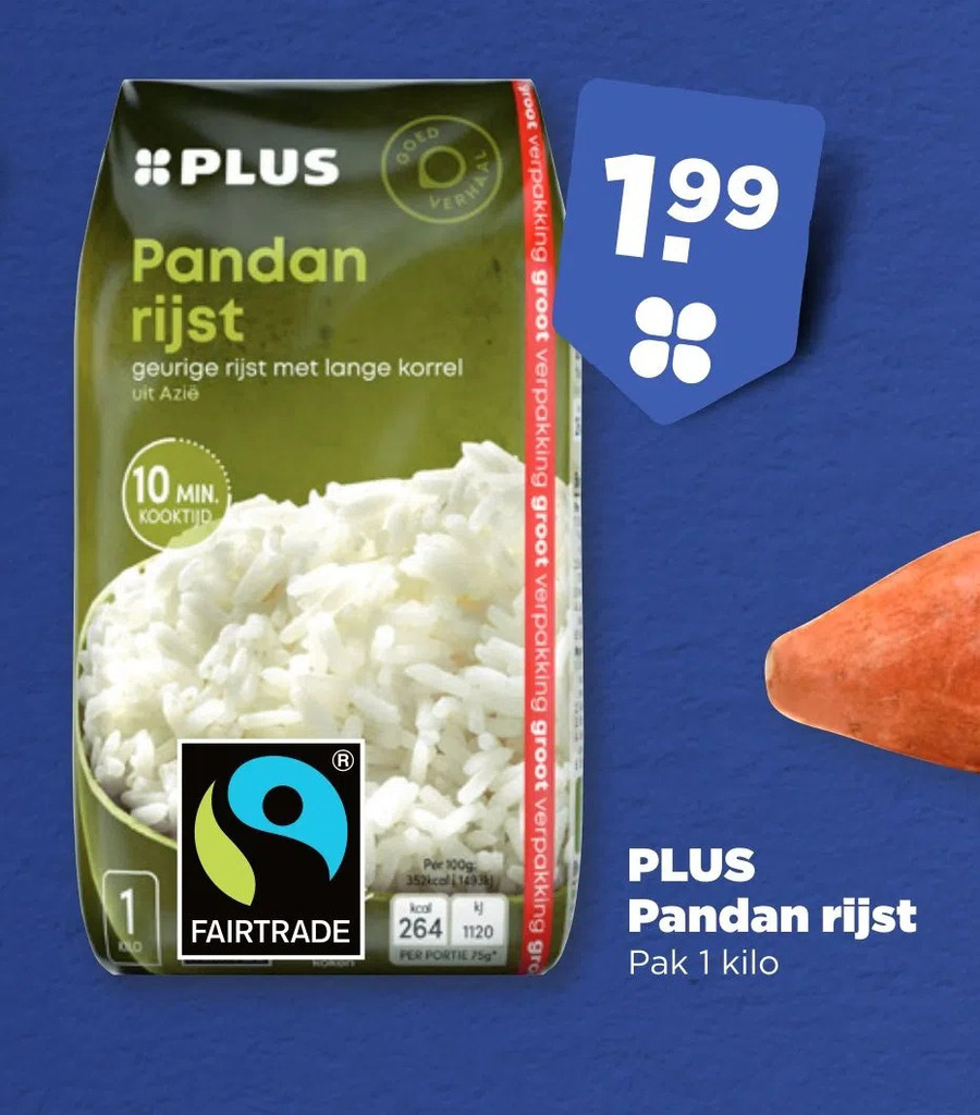 Plus pandan rijst aanbieding bij PLUS