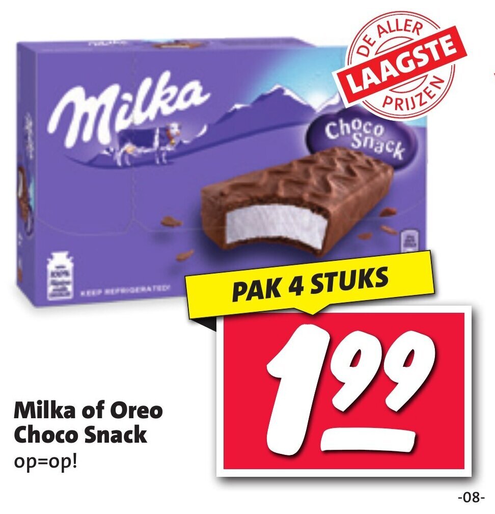 Milka of Oreo Choco Snack 4 st aanbieding bij Nettorama
