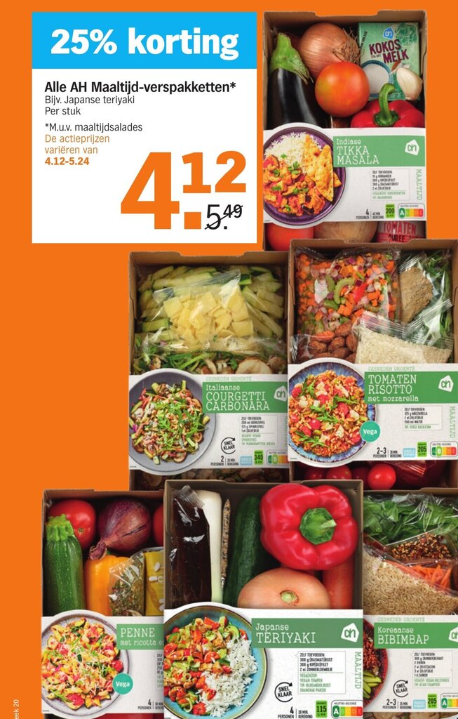 Alle AH Maaltijd-verspakketten aanbieding bij Albert Heijn