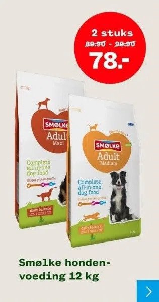 Smølke Hondenvoeding 12 Kg Aanbieding Bij Welkoop