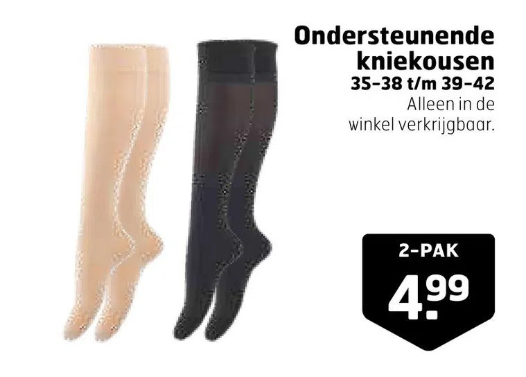 Ondersteunende kniekousen aanbieding bij Trekpleister