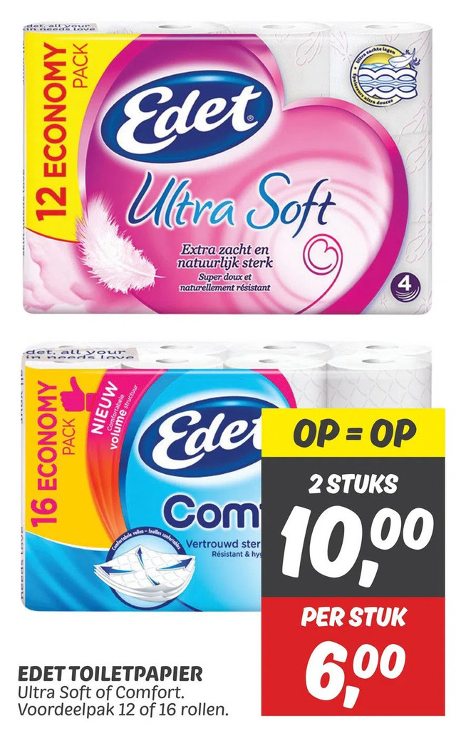 Edet toiletpapier aanbieding bij Dekamarkt