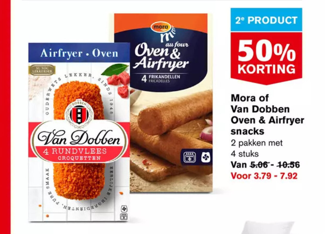 Mora of Van Dobben Oven & Airfryer snacks 2 pakken aanbieding bij Hoogvliet