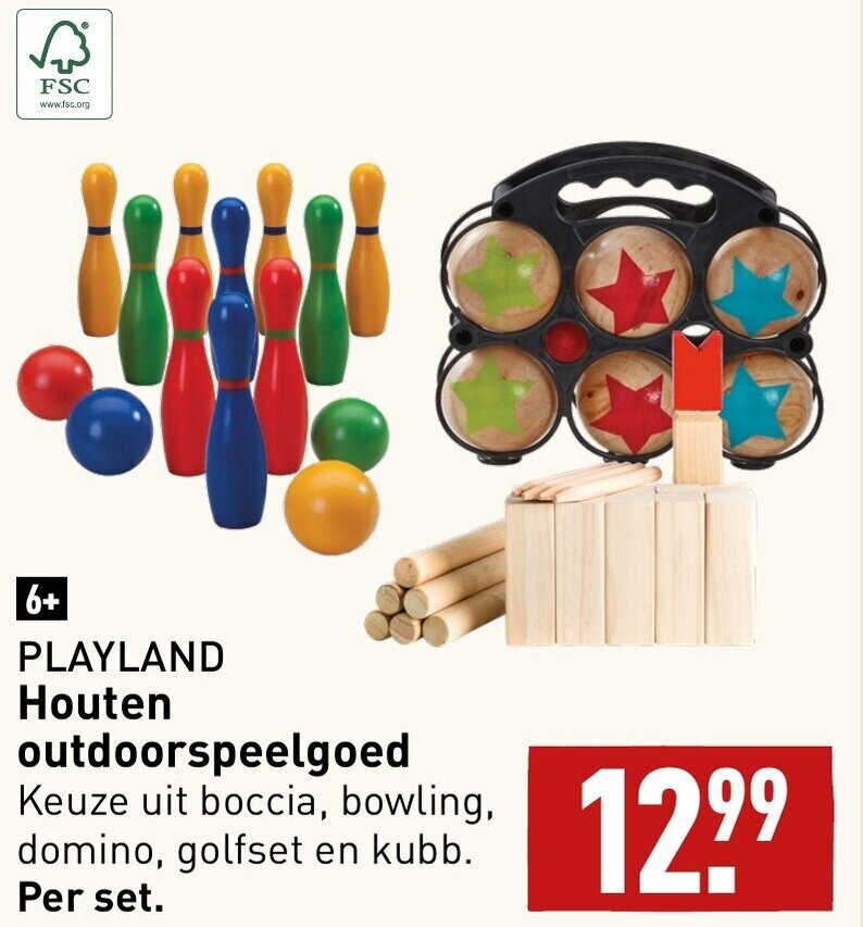 PLAYLAND Houten outdoorspeelgoed aanbieding bij ALDI