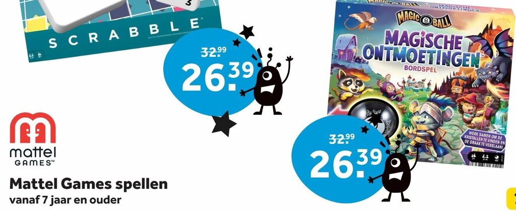 Mattel Games spellen aanbieding bij Intertoys