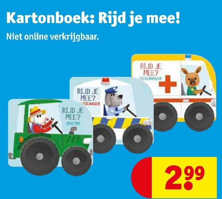 Kartonboek: Rijd je mee! aanbieding bij Kruidvat