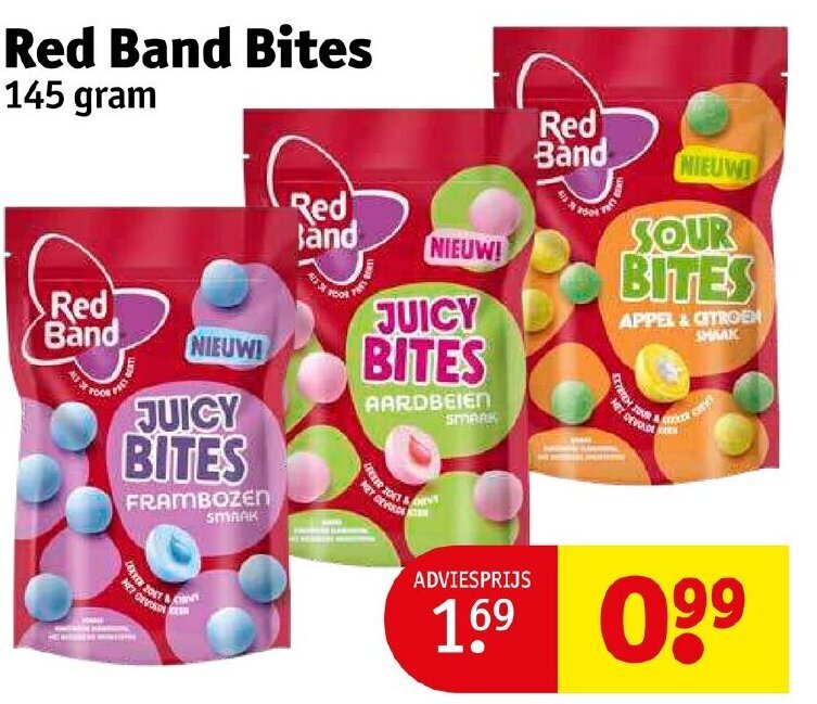 Red Band Bites 145 gram aanbieding bij Kruidvat