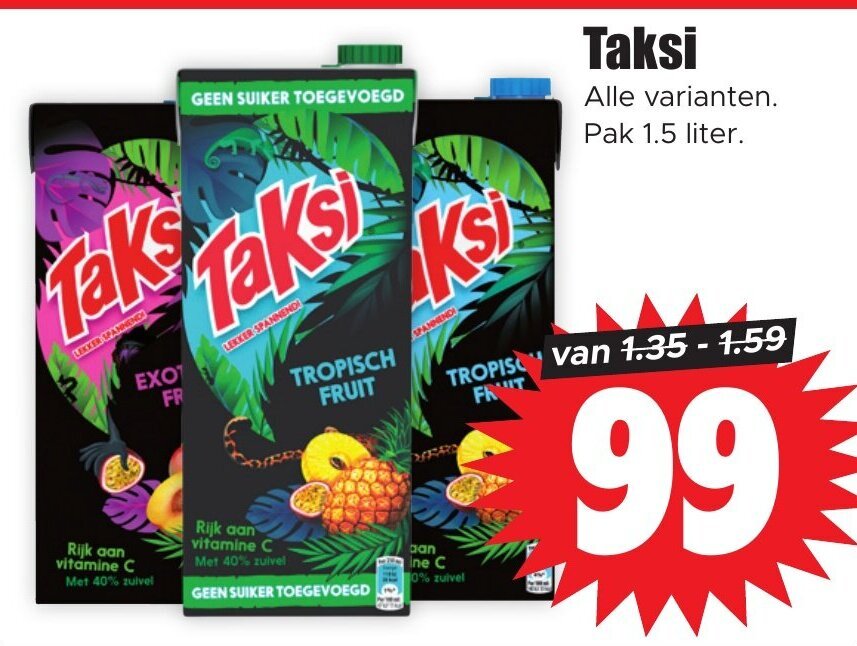 Taksi Pak 1.5 liter. aanbieding bij Dirk