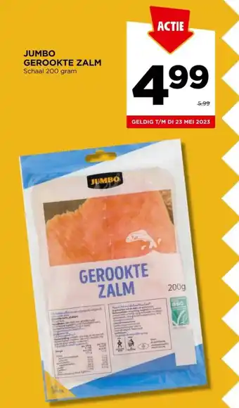 GEROOKTE ZALM Schaal 200 gram aanbieding bij Jumbo