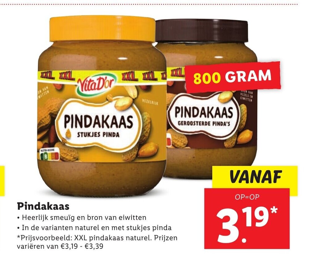 Pindakaas 800 GRAM aanbieding bij Lidl
