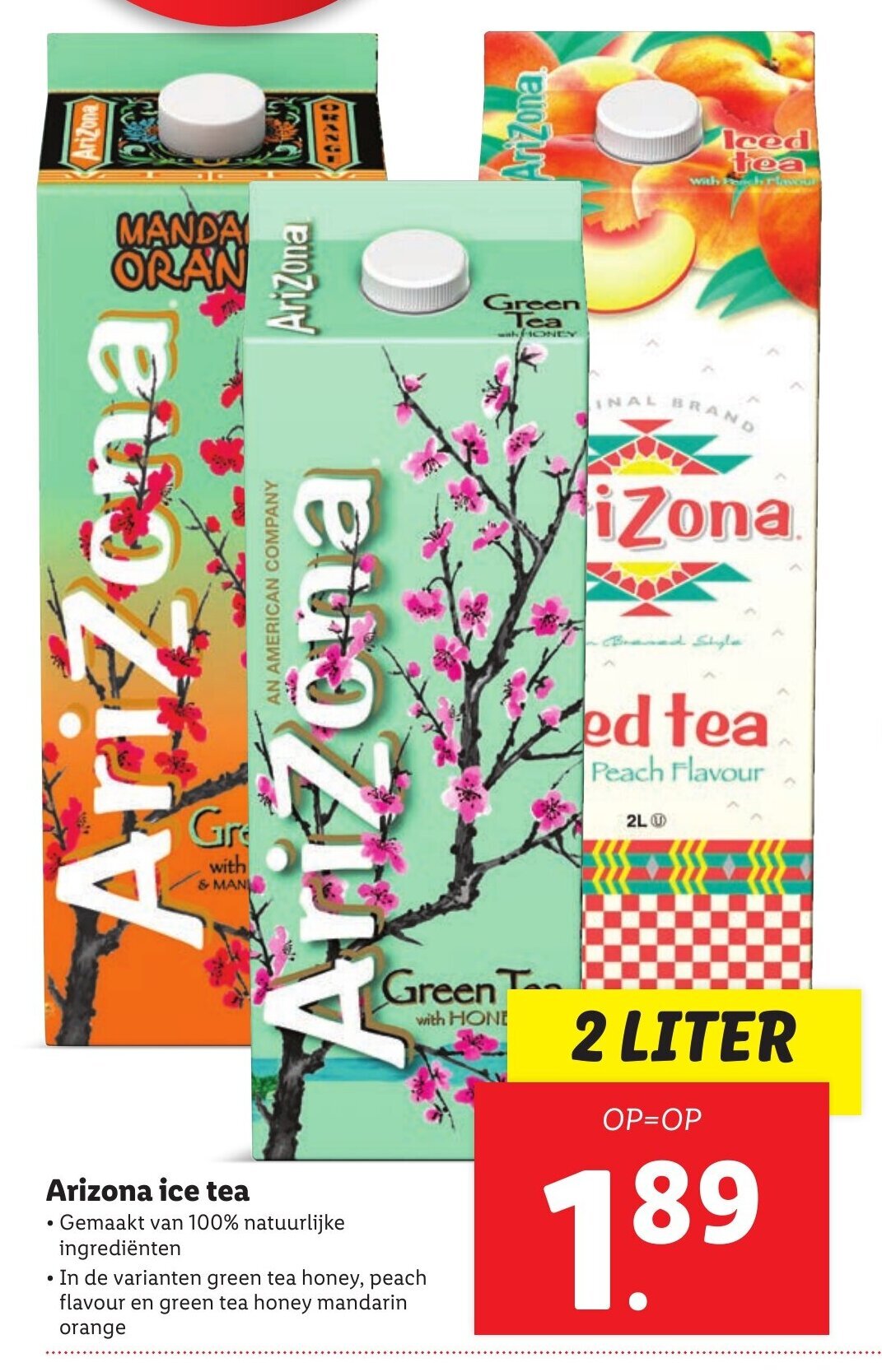 Arizona ice tea 2 LITER aanbieding bij Lidl