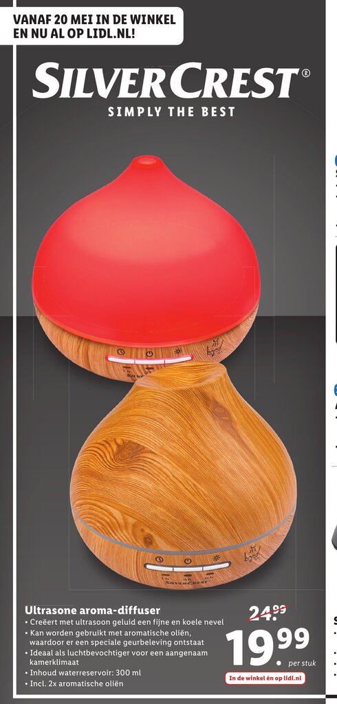 SILVERCRESTⓇ Ultrasone aroma-diffuser aanbieding bij Lidl