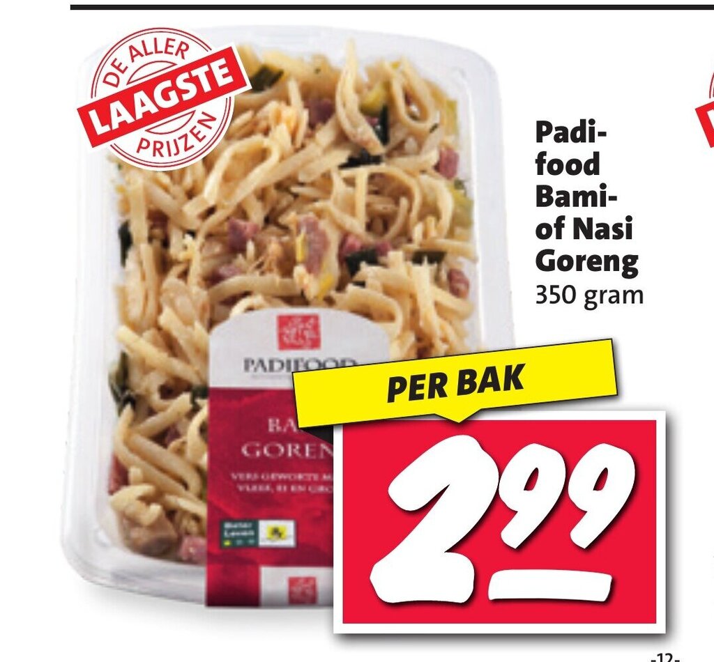 Padi-food Bami- of Nasi Goreng 350 gram aanbieding bij Nettorama