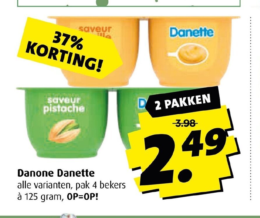 Danone Danette alle varianten, pak 4 bekers à 125 gram, OP=OP ...
