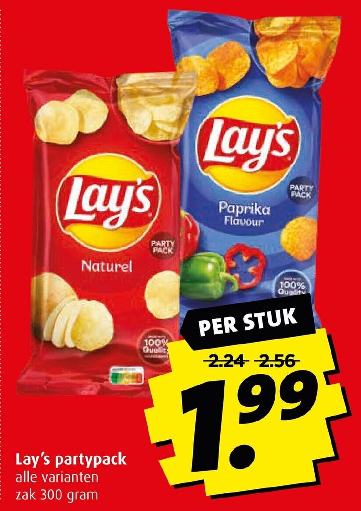 Lay's partypack 300g aanbieding bij Boni