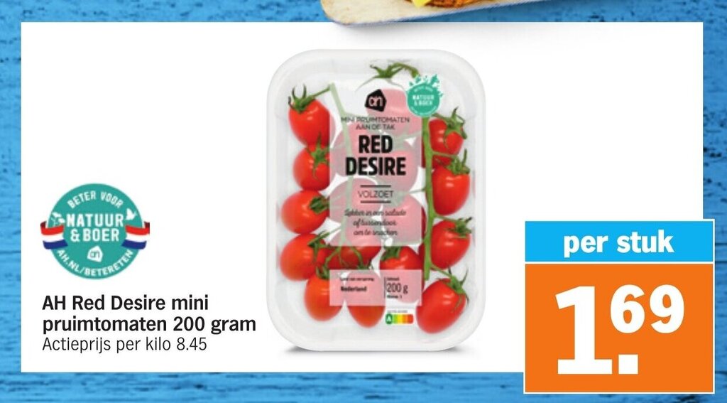 AH Red Desire mini pruimtomaten 200 gram aanbieding bij Albert Heijn