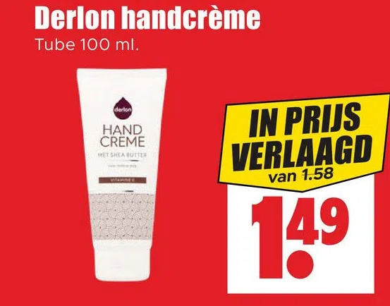 Derlon handcrème aanbieding bij Dirk