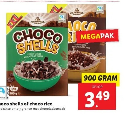 Choco shells of choco rice aanbieding bij Lidl