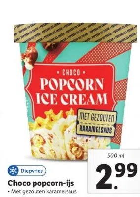 Choco popcorn-ijs aanbieding bij Lidl
