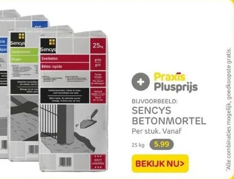 Sencys betonmortel aanbieding bij Praxis