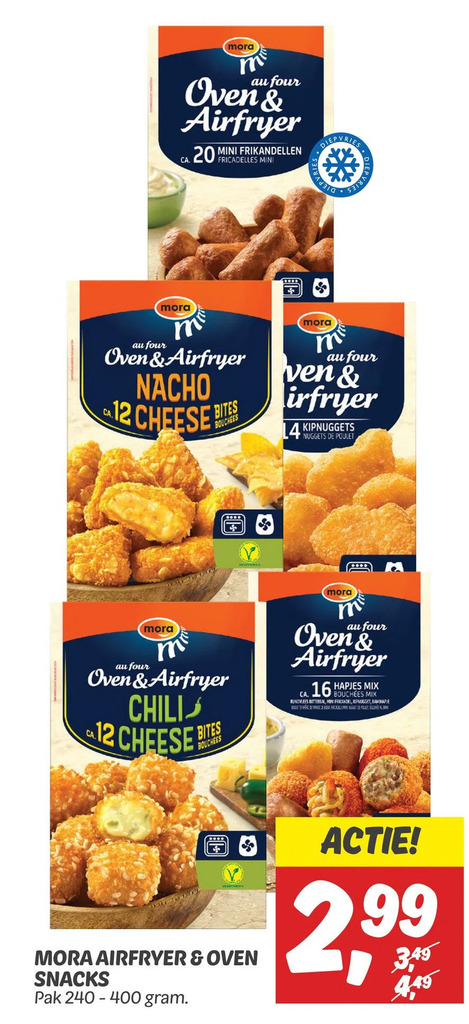 Mora airfryer & oven snacks aanbieding bij Dekamarkt