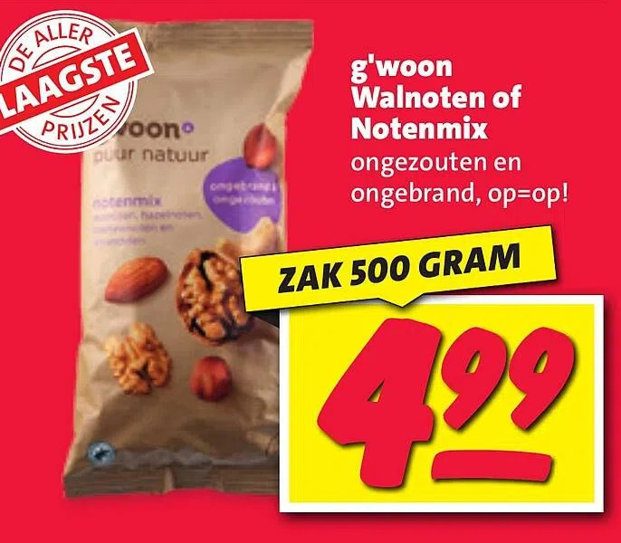 G'woon walnoten of notenmix aanbieding bij Nettorama G'woon walnoten of notenmix aanbieding bij Nettorama