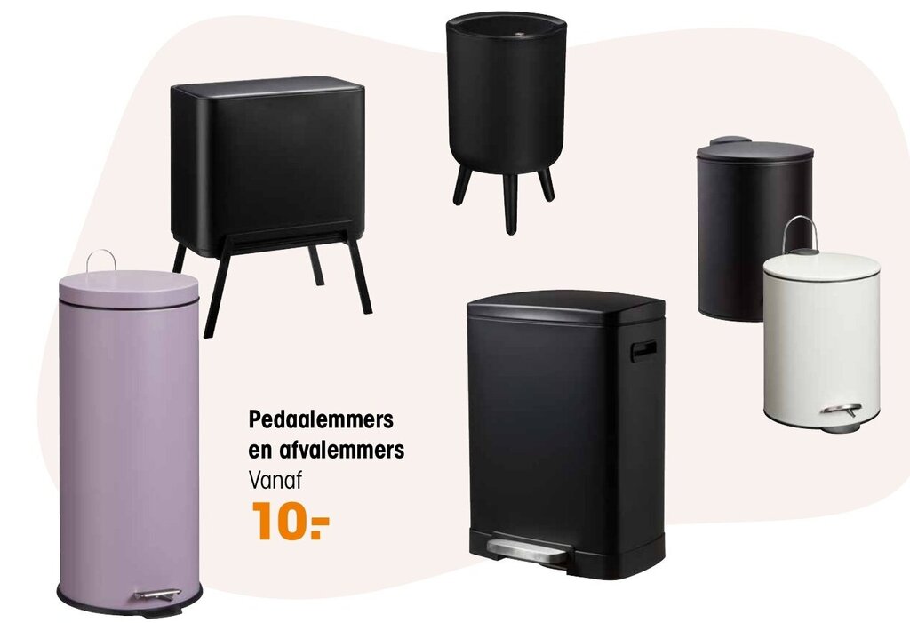 Pedaalemmers en afvalemmers aanbieding bij Kwantum