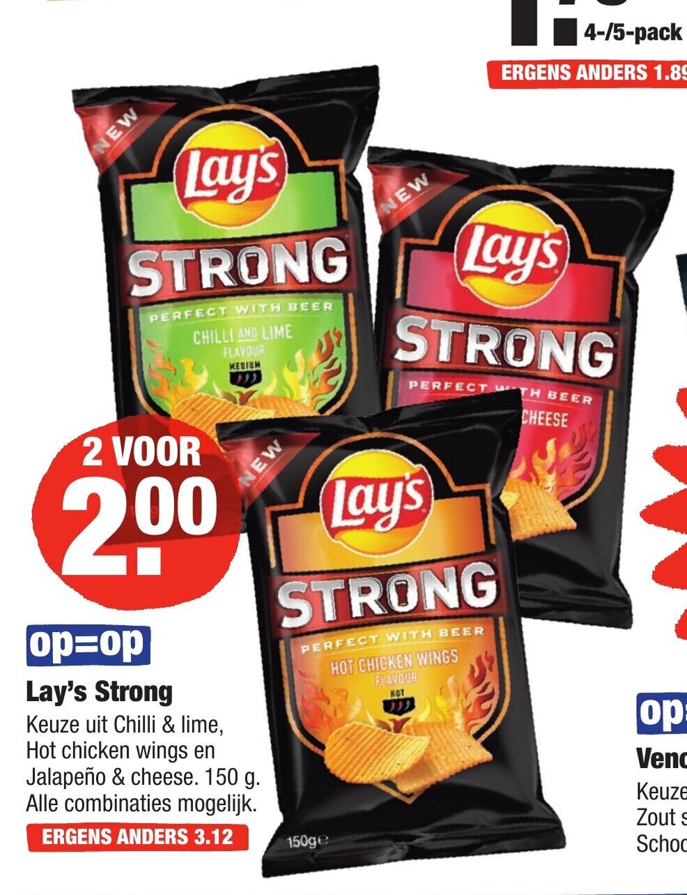 Lay's Strong 150 g 2 voor aanbieding bij ALDI