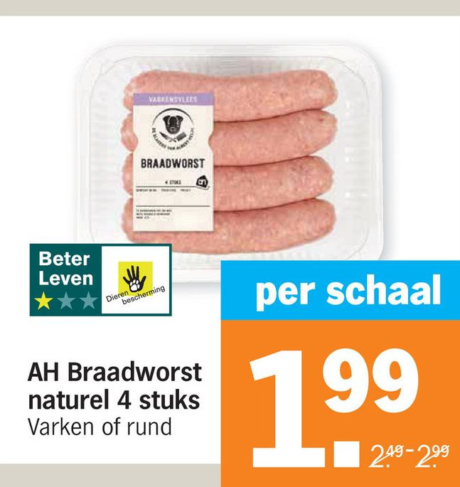 AH Braadworst aanbieding bij Albert Heijn